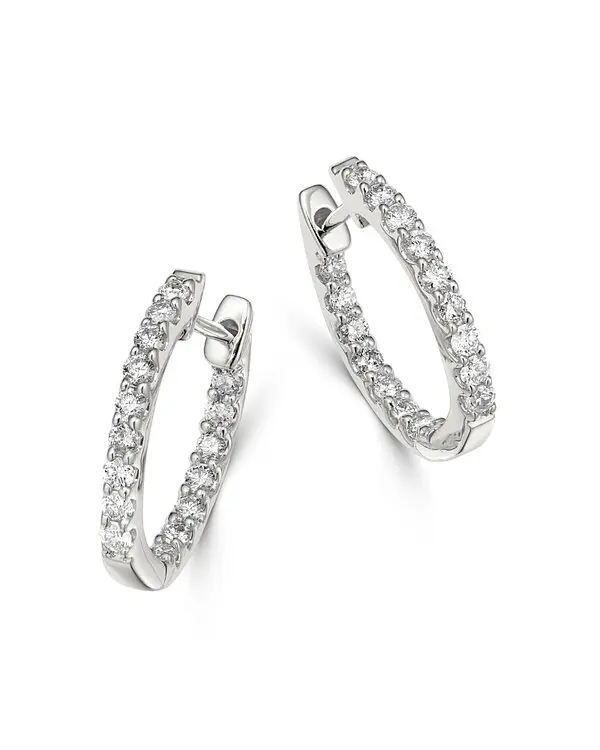 Bloomingdale'S Diamond Huggie Hoop Earrings, 0.5 Tcw - White