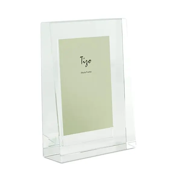 TIZO Crystal Glass Pyramid Shape Frame, 4 X 6 - Clear