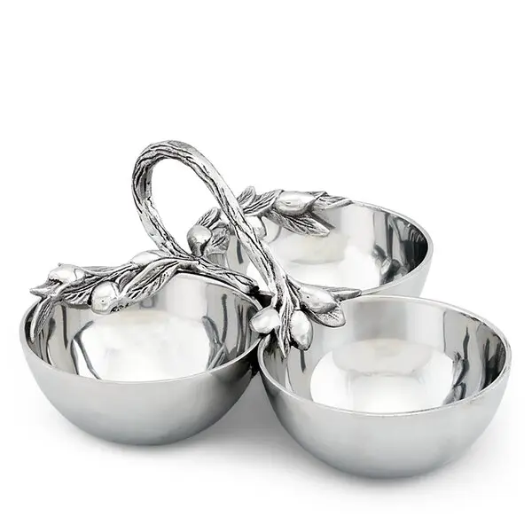 VAGABOND HOUSE Olive Serving Bowls, Set Of 3 - Silver