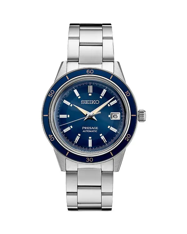 SEIKO Presage Watch, 40.8mm - Blue/silver