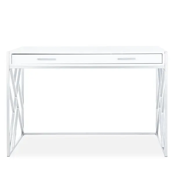 SAFAVIEH Elaine 1 Drawer Desk - White/silver