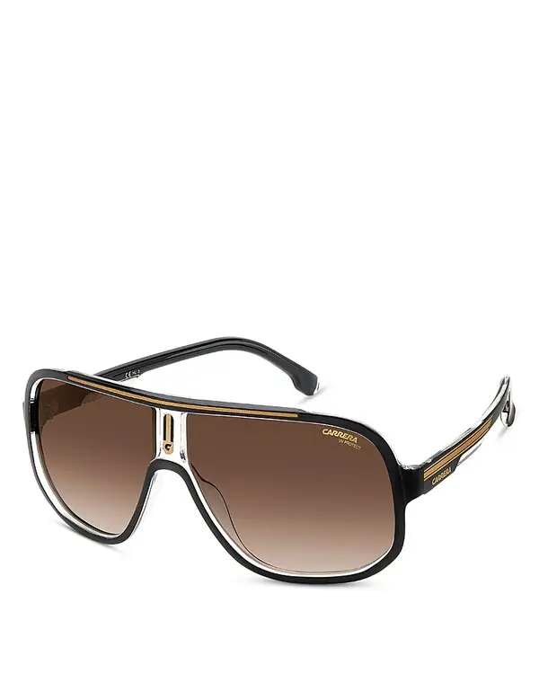 Carrera Eyewear Rectangle Sunglasses, 63 Mm - Black/brown Gradient