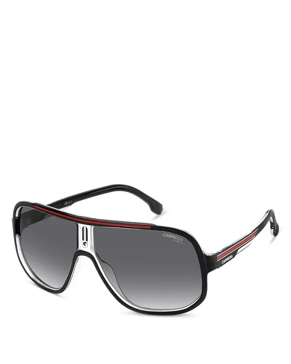 Carrera Eyewear Rectangle Sunglasses, 63 Mm - Black/gray Gradient