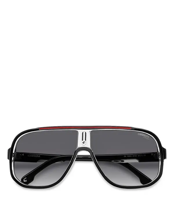 Carrera Eyewear Rectangle Sunglasses, 63 Mm - Black/gray Gradient