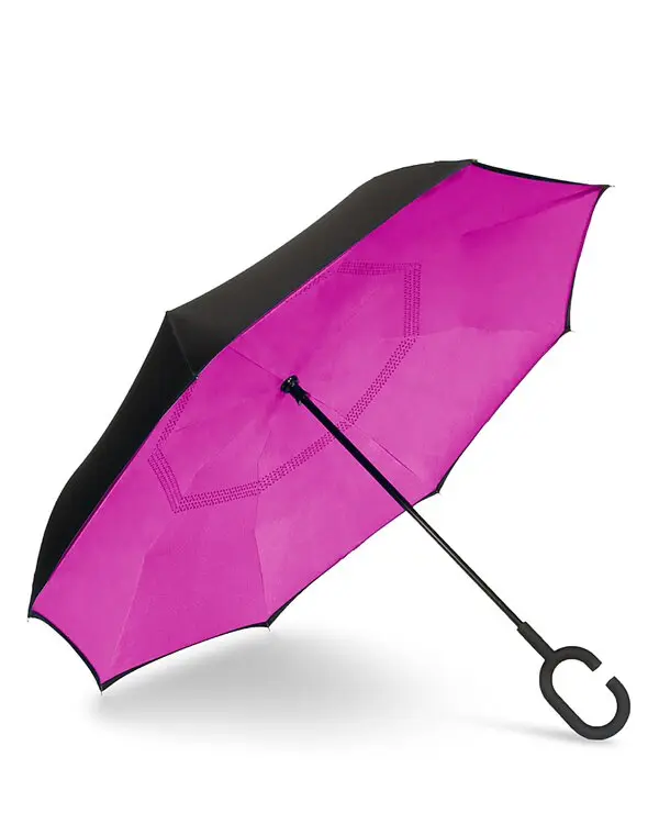 ON GOSSAMER Shedrain Unbelievabrella Umbrella - Black/hot Pink