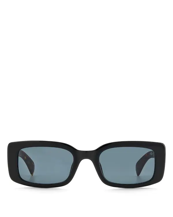 Rag & Bone Rectangular Sunglasses, 52mm - Black/Blue Solid 
