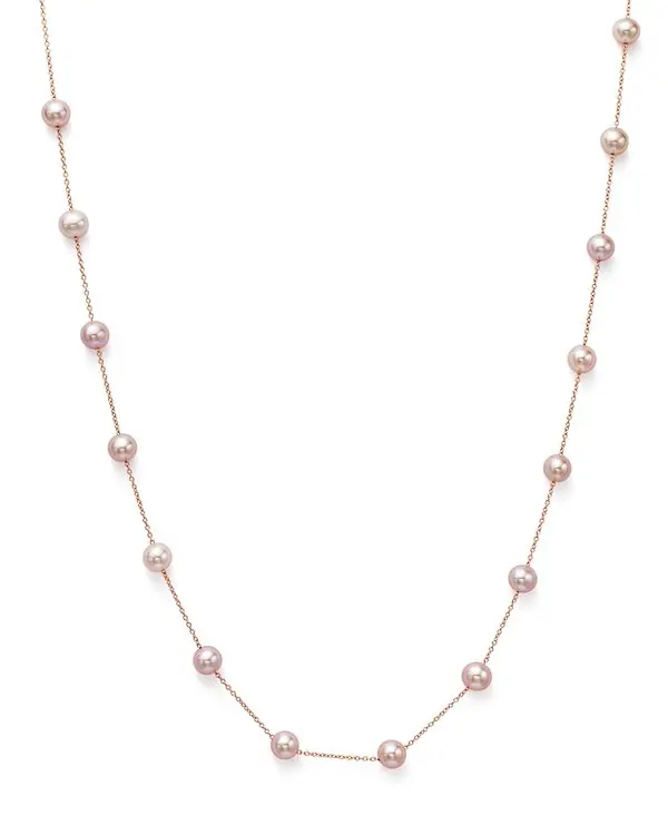 Bloomingdale'S Cultured Pink Freshwater Pearl Necklace - White/rose Gold/pink