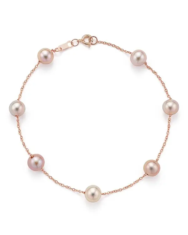Bloomingdale'S Cultured Freshwater Pearl Bracelet In 14k Rose Gold - Pink/rose
