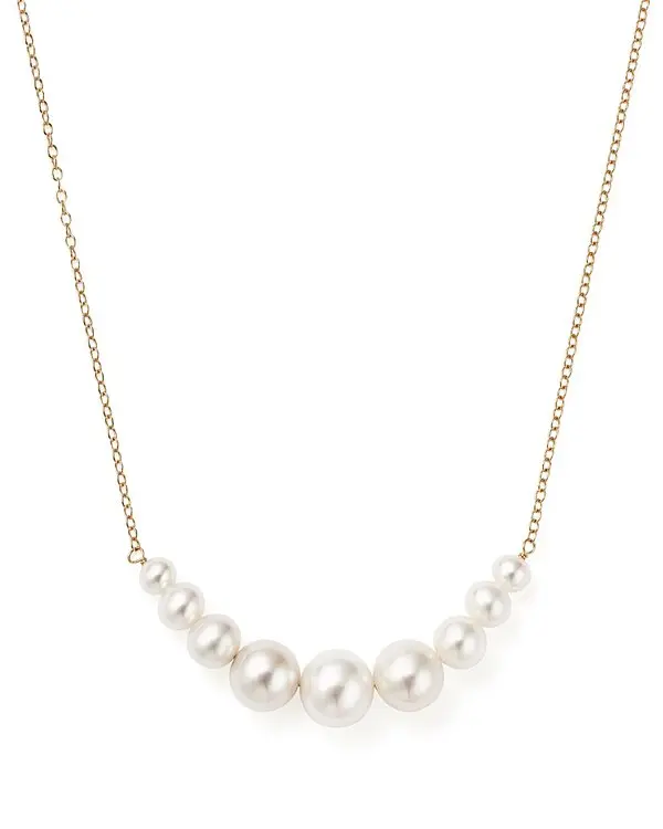 Bloomingdale'S 14k Yellow Gold Cultured Freshwater Pearl Necklace - White/gold