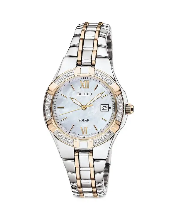 SEIKO Diamond Solar Watch, 29mm - Silver