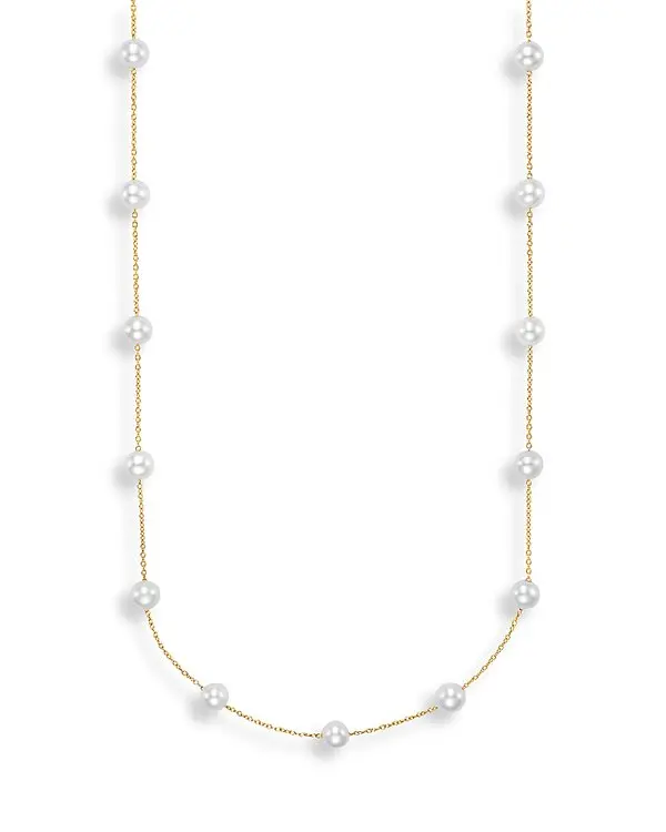 Bloomingdale'S Cultured Freshwater Pearl Station Necklace - White