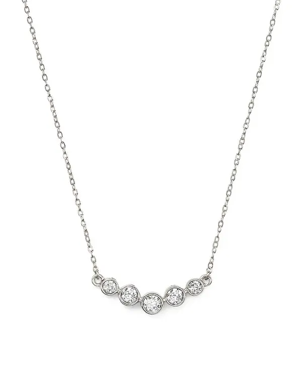 Bloomingdale'S Diamond Graduated Bezel Necklace - White