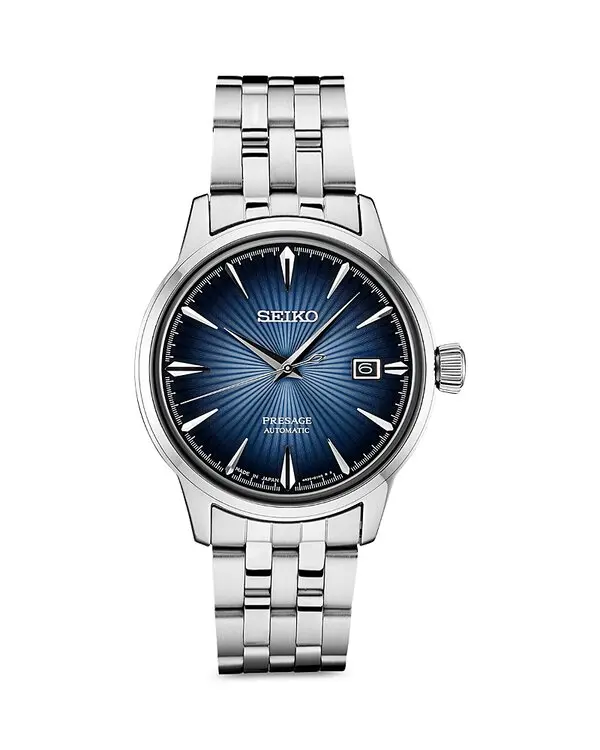 SEIKO Presage 40.5mm Watch - Navy/silver
