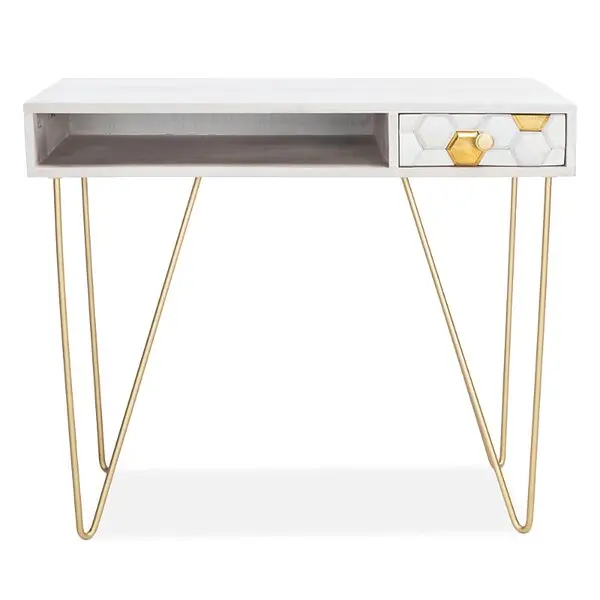 SAFAVIEH Raveena One Drawer Desk - Gold
