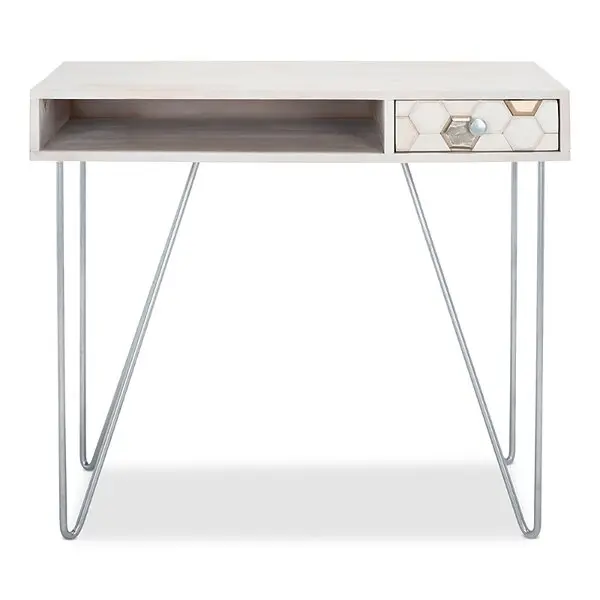 SAFAVIEH Raveena One Drawer Desk - Silver