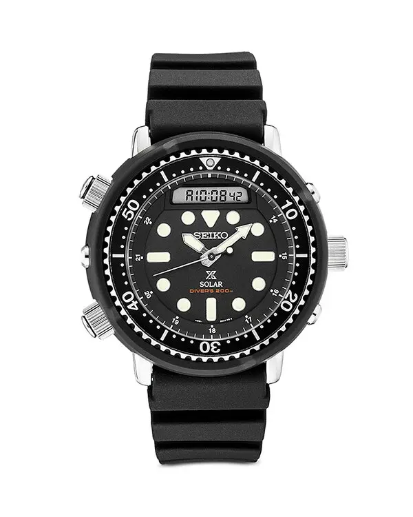 SEIKO Prospex Solar Hybrid Diver Watch, 47.8mm - Black