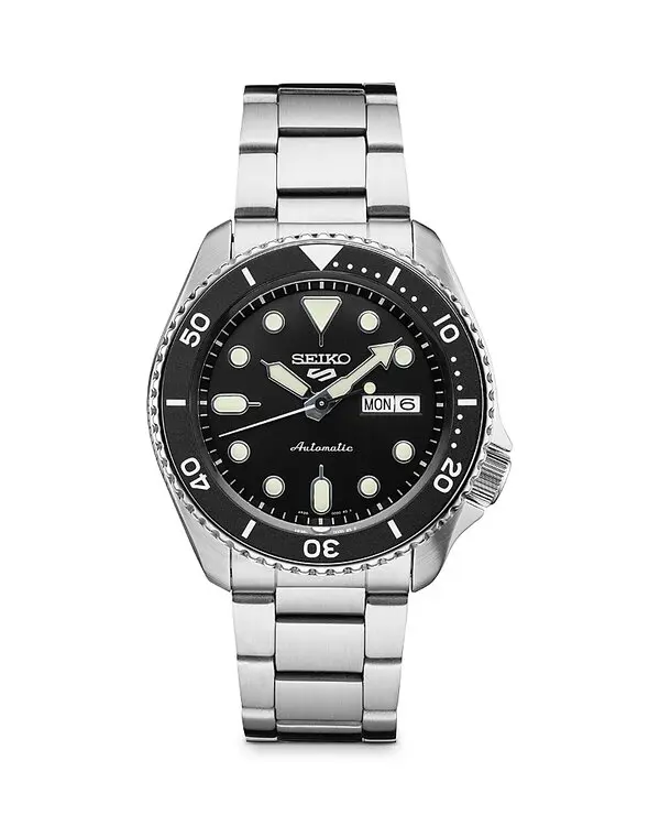 SEIKO 5 Automatic Sports Watch, 42.5mm - Black/silver
