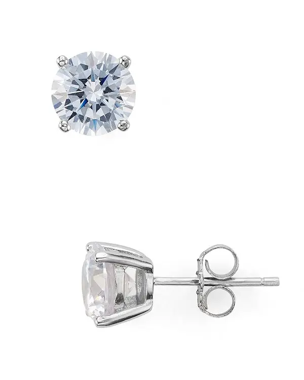 Aqua Sterling Stud Earrings - Silver