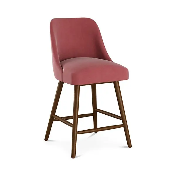 SKYLINE FURNITURE Sparrow & Wren Anita Velvet Counter Stool Exclusive - Regal Dusty Rose