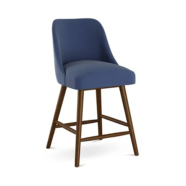 SKYLINE FURNITURE Sparrow & Wren Anita Velvet Counter Stool Exclusive - Regal Ocean