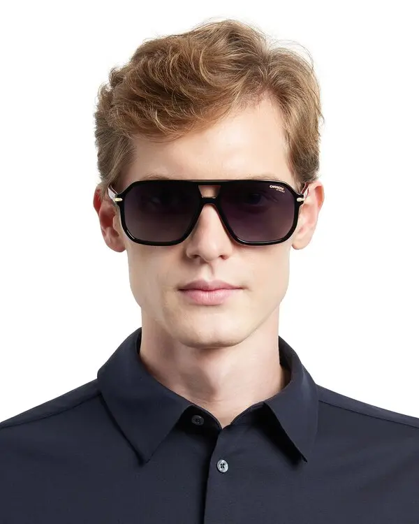 Carrera Eyewear Square Aviator Sunglasses - Black/gray Gradient