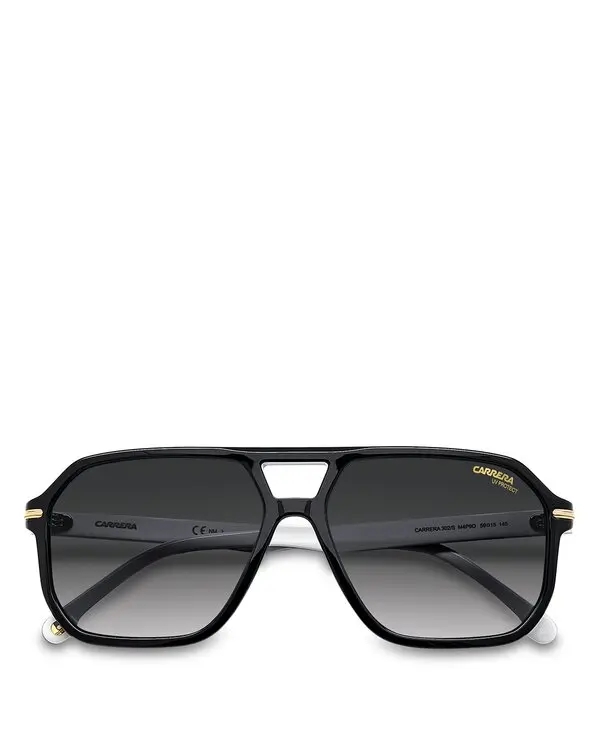 Carrera Eyewear Square Aviator Sunglasses - Black/gray Gradient