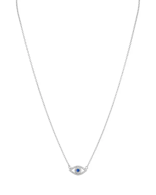 Aqua Sterling Evil Eye Pendant Necklace