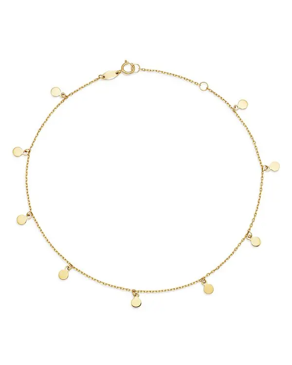 MOON & MEADOW Disk Charm Anklet In 14k Yellow - Gold