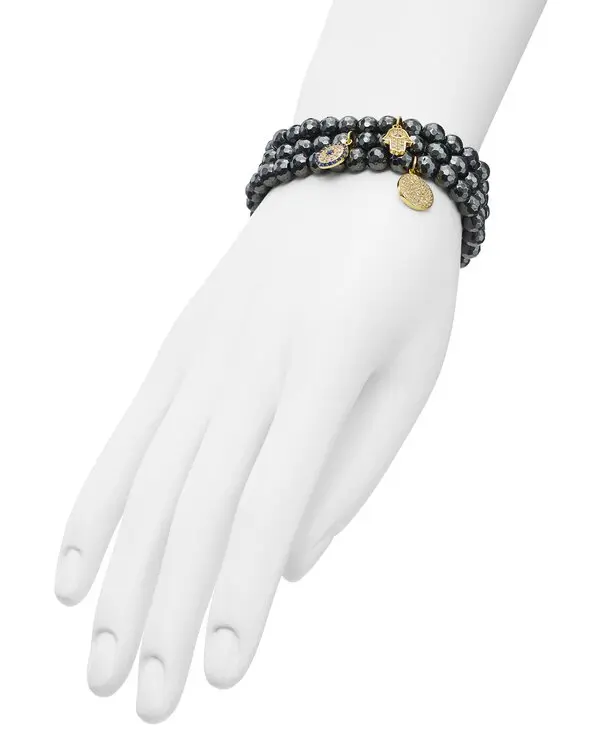 Aqua Beaded Bracelets In Sterling Silver
