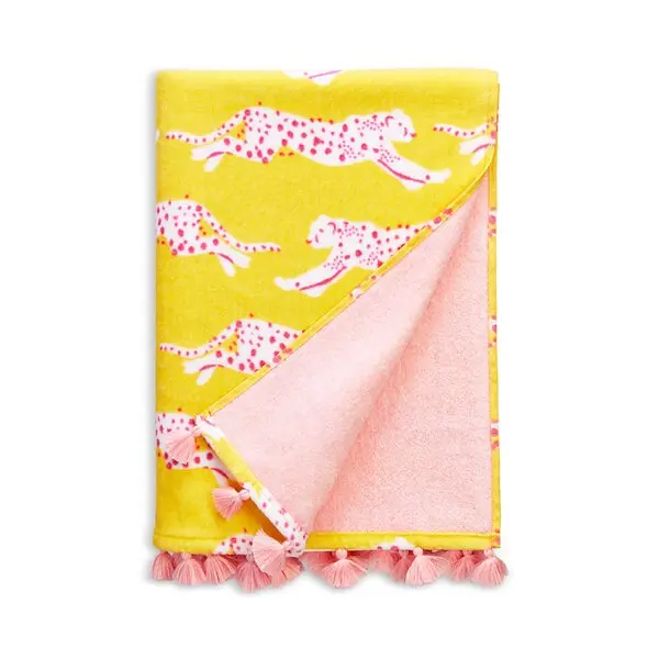 MATOUK Schumacher Leaping Leopard Beach Towel - Lemonade