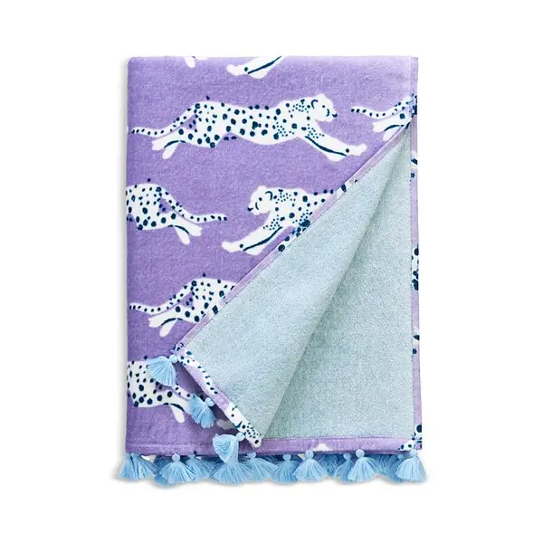 MATOUK Schumacher Leaping Leopard Beach Towel - Lilac