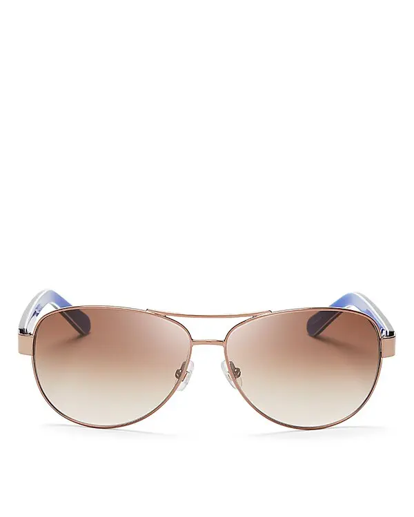 Kate Spade New York Dalia Aviator Sunglasses, 58mm - Copper/tortoise/brown Gradient