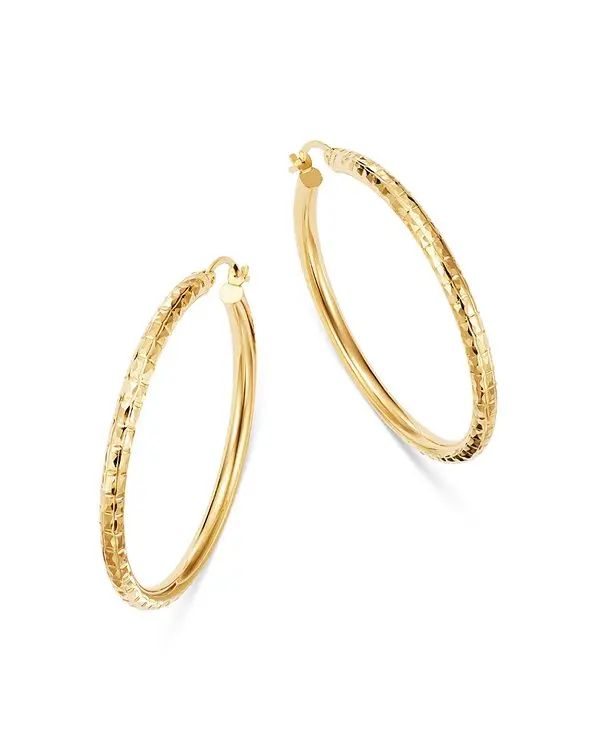 Bloomingdale'S Diamond-cut Hoop Earrings - Gold
