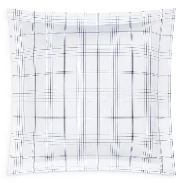 MATOUK August Plaid Euro Sham - Navy