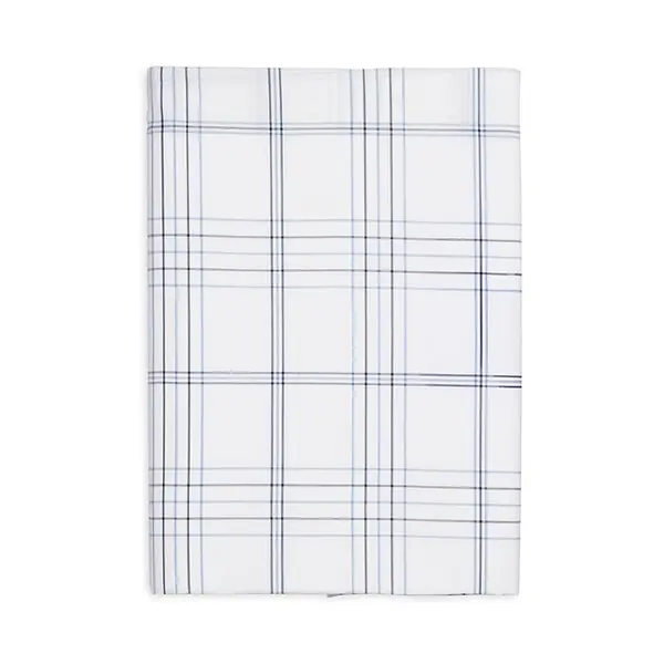 MATOUK August Plaid Fitted Sheet, Queen - Navy