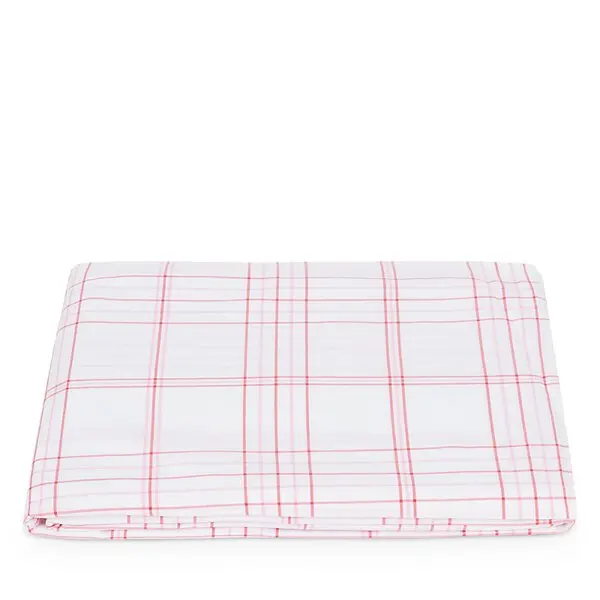 MATOUK August Plaid Fitted Sheet, Queen - Peony