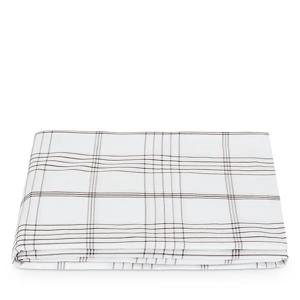 MATOUK August Plaid Fitted Sheet, Queen - Sable