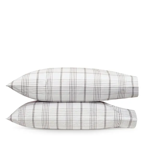MATOUK August Plaid Standard Pillowcase, Pair - Sable