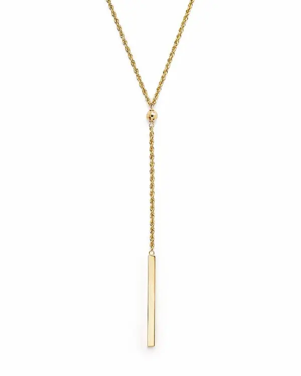 Bloomingdale'S 14k Yellow Rope Chain Bar Drop Necklace - Gold