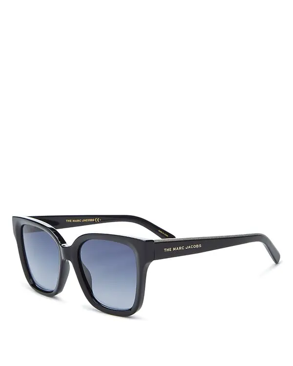 Marc Jacobs Square Sunglasses, 53mm - Black/dark Gray Gradient