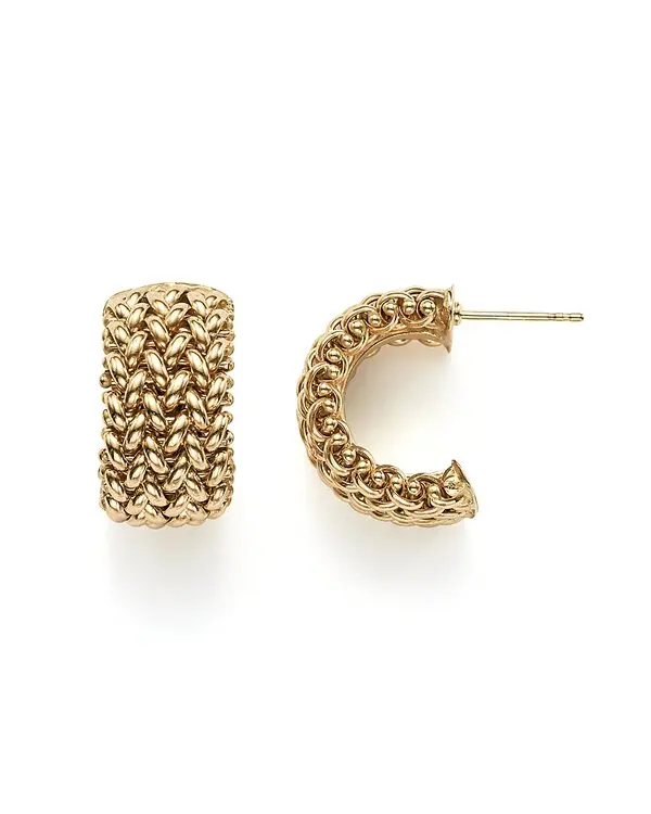 Bloomingdale'S 14k Yellow Woven Hoop Earrings - Gold