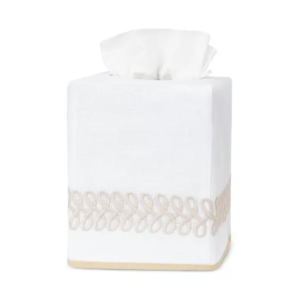 MATOUK Astor Braid Tissue Box Cover - Dune