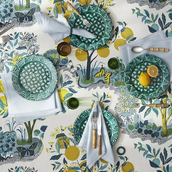 MATOUK Citrus Garden Tablecloth, 70 X 108 - Grass