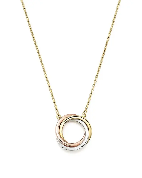 Bloomingdale'S 14k Rose, White, And Yellow Ring Pendant Necklace - Gold