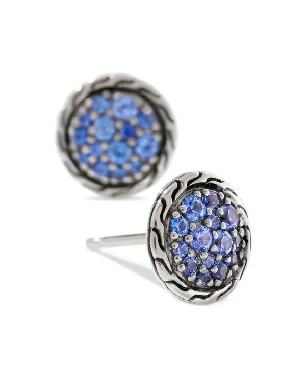 John Hardy Classic Chain Sapphire Stud Earrings