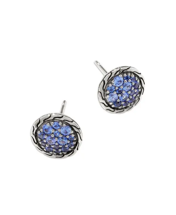 John Hardy Classic Chain Sapphire Stud Earrings