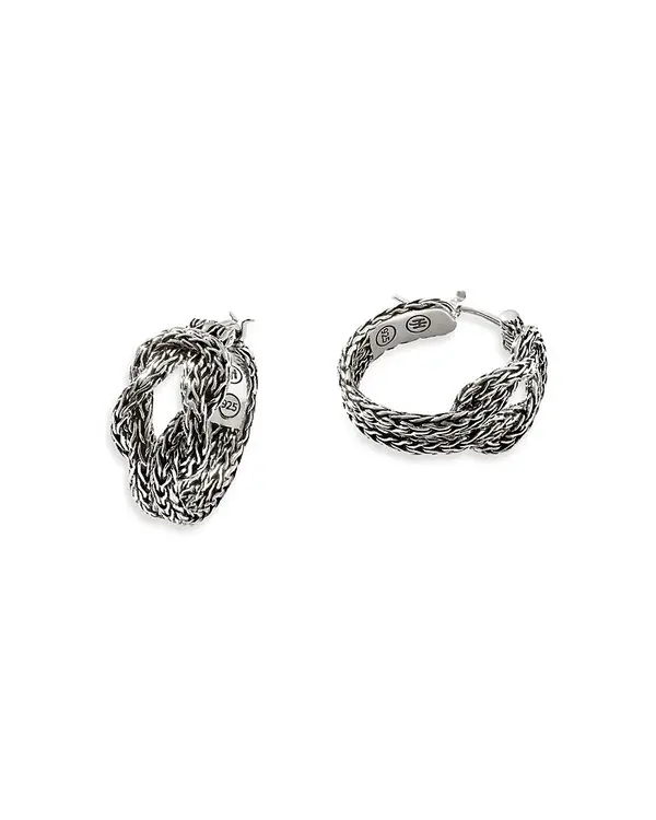 John Hardy Sterling Classic Chain Love Knot Manah Small Hoop Earrings - Silver