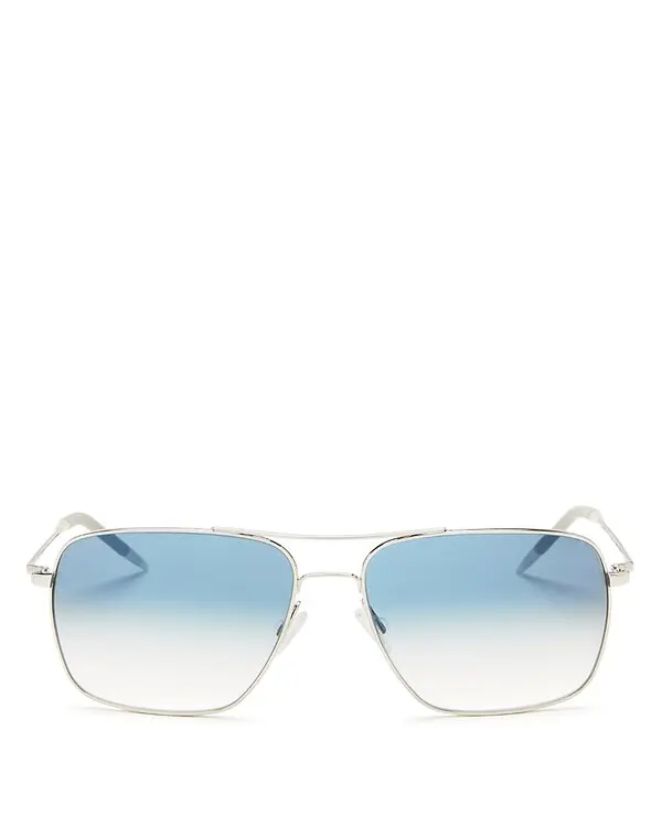 Oliver Spencer Clifton Navigator 58mm Sunglasses - Silver/clear Gradient Blue