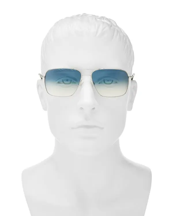 Oliver Spencer Clifton Navigator 58mm Sunglasses - Silver/clear Gradient Blue