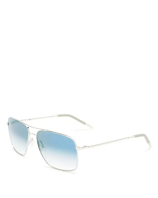Oliver Spencer Clifton Navigator 58mm Sunglasses - Silver/clear Gradient Blue